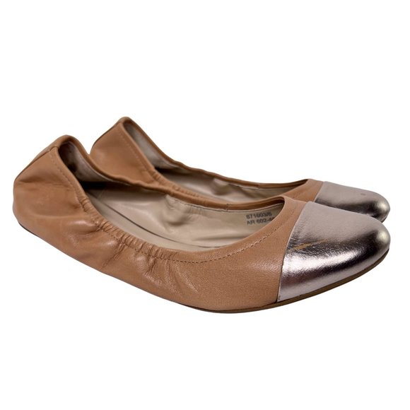 Boden | Shoes | Boden Light Brown Leather Silver Cap Toe Comfort Slip ...
